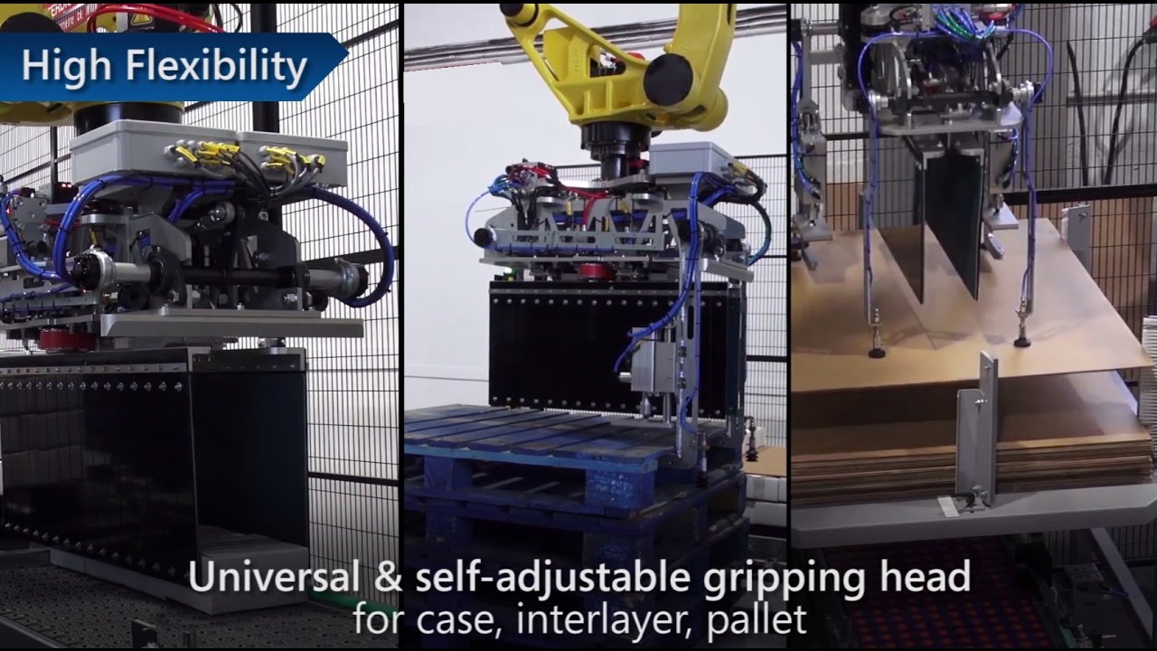 RoboAccess flexible robotic palletizing cell - YouTube