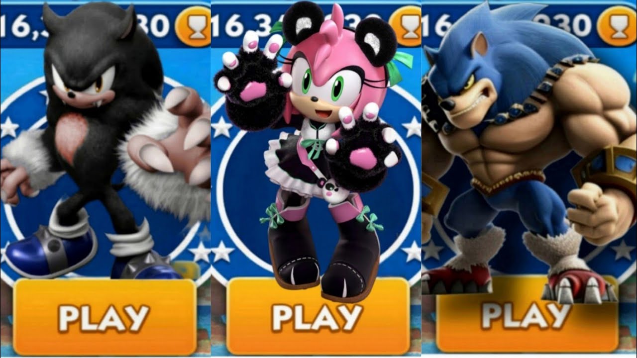 Sonic Dash - Werehog VS Panda Amy VS Omega Dash _ Movie Sonic vs All ...