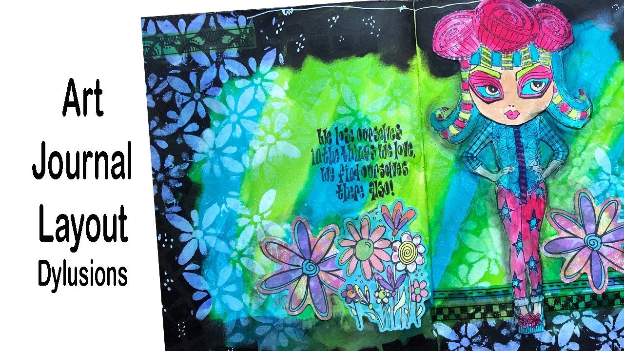 Art Journaling Beginners / Art Journal tutorial / Dylusions Ink Spray ...