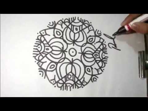 Beautiful paper alpona design part 2 - YouTube