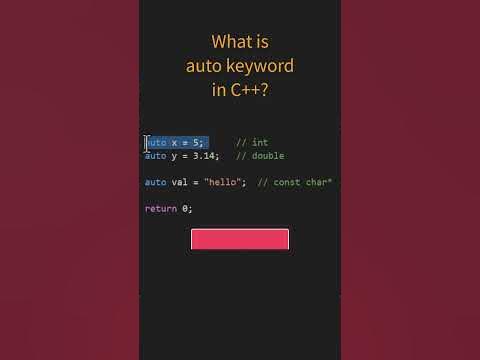 What is auto Keyword in C++ ? Interview Question | C++11 / C++14 Tutorial #cpp #cplusplus - YouTube