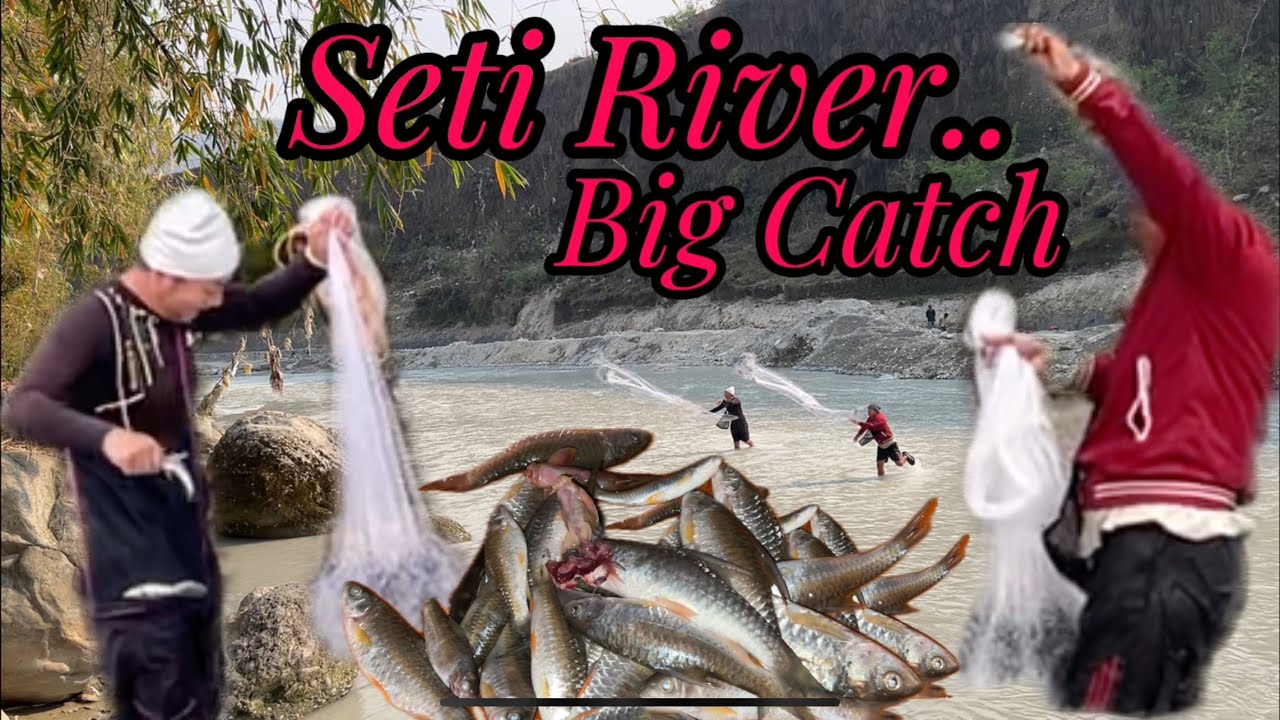 Seti river Pokhara Nepal cast net fishing |Amazing big fish catching ...