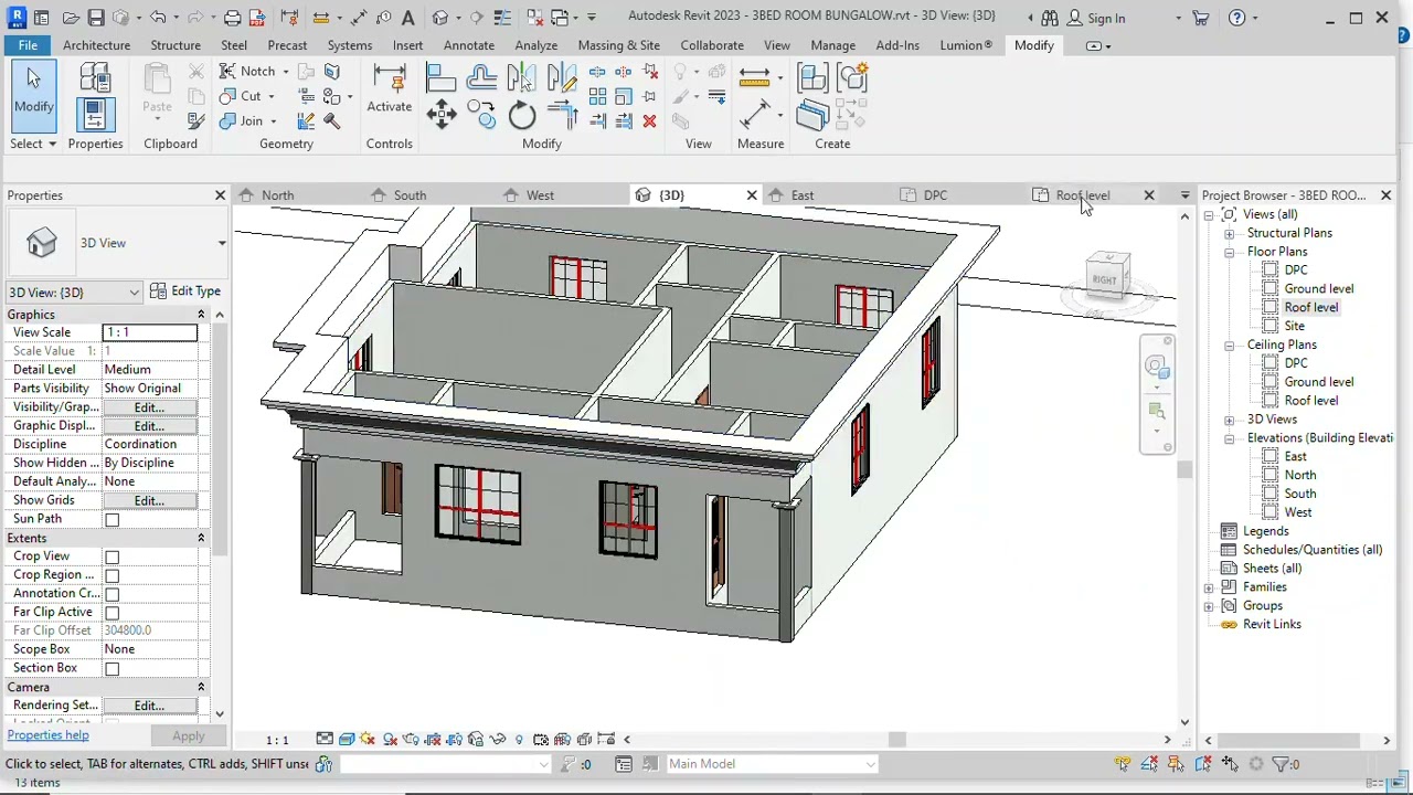 Beginner revit 5 parapet and roof - YouTube