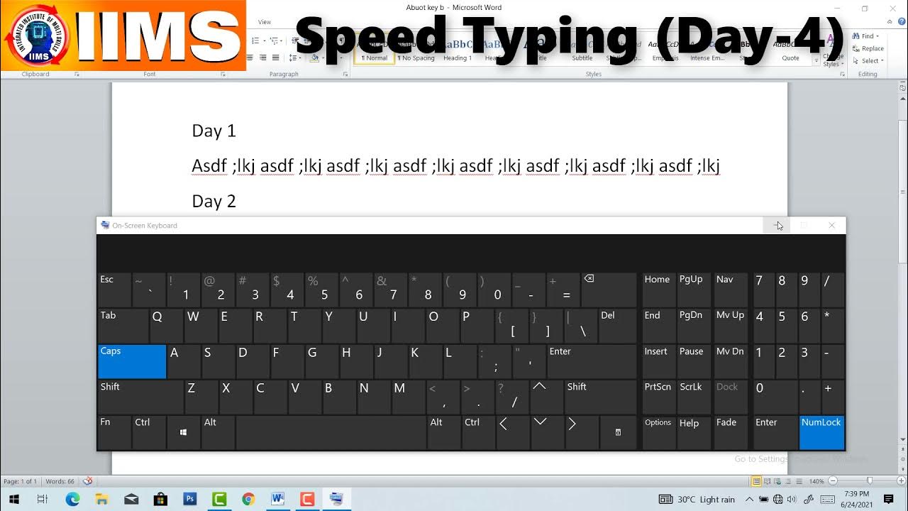 Free and Easy Learn English Typing in 8 Days || Day 4|| Touch Typing ...