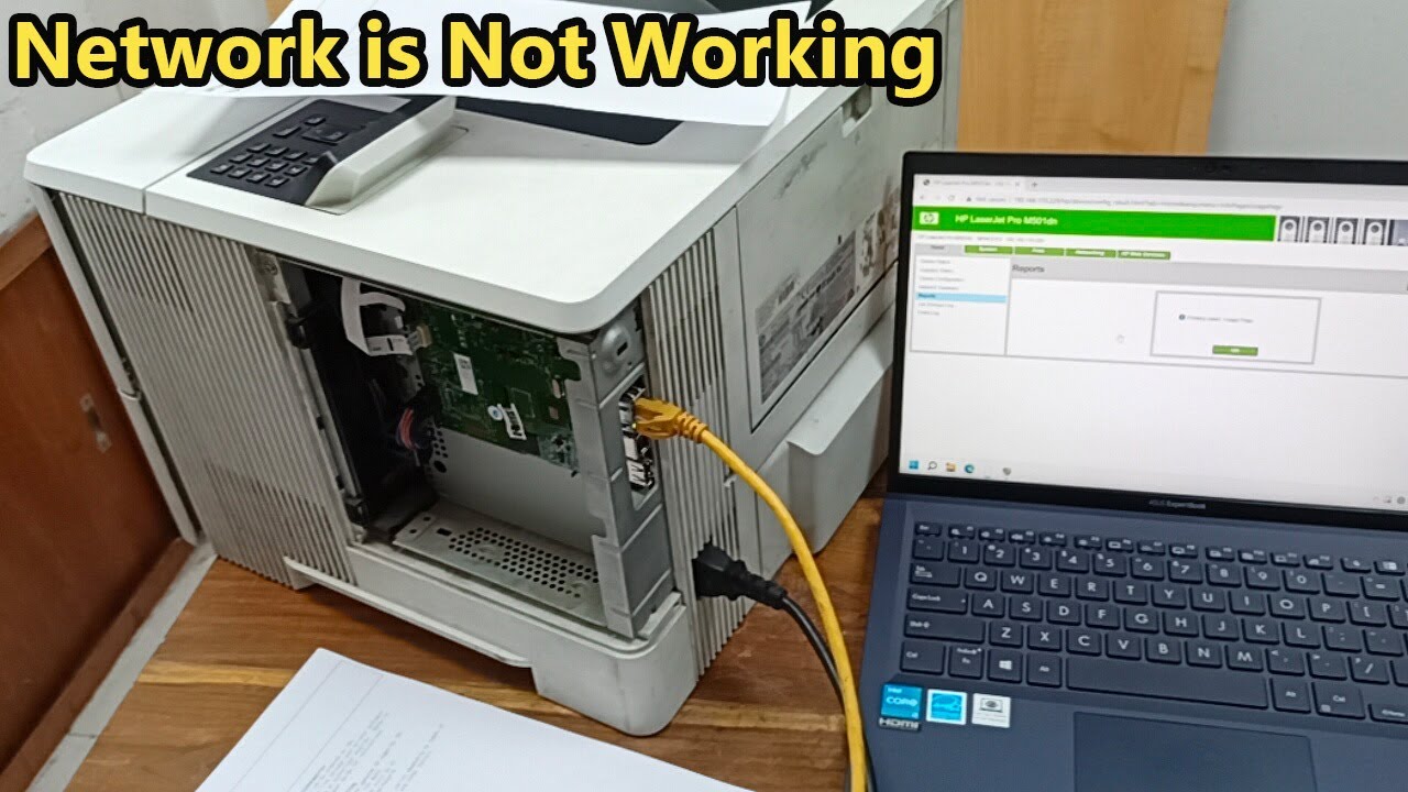Hp laser jet pro 501 printer Network is not working - YouTube