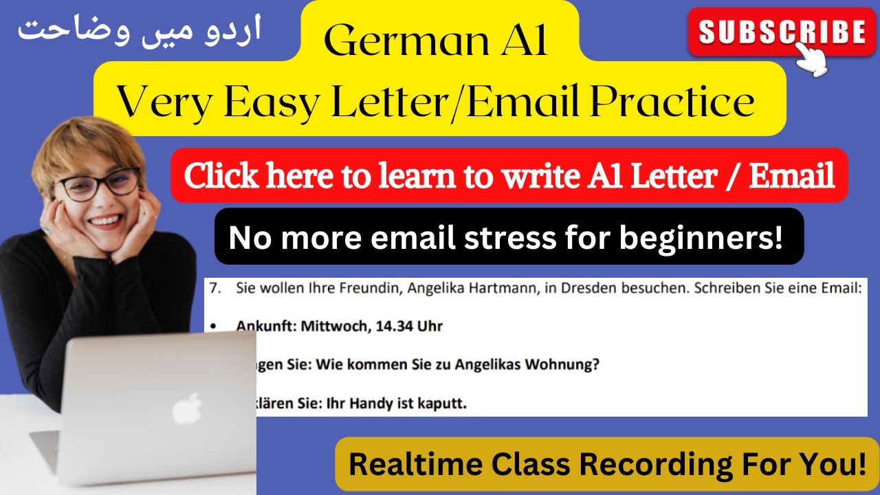 German A1 Very Easy Letter / Email Explanation I Schreiben Teil 02 ...