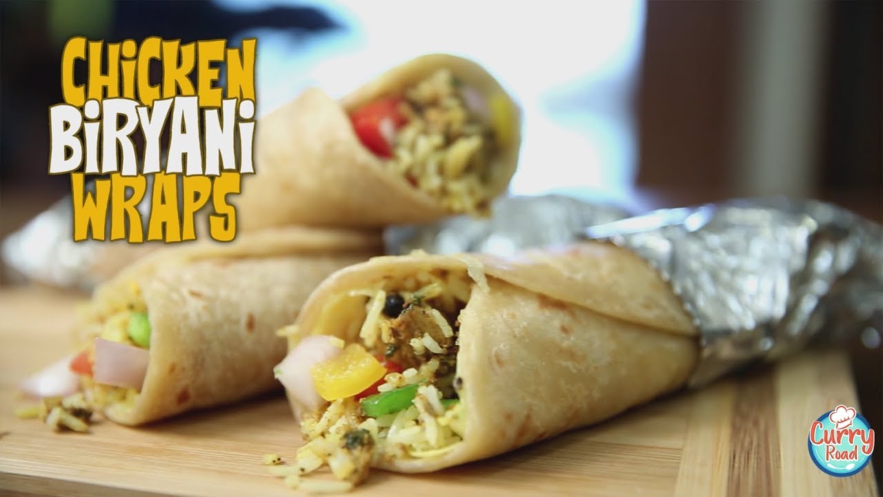 Chicken Biryani Wraps | Chicken Wrap Recipe | Wraps From Leftover ...