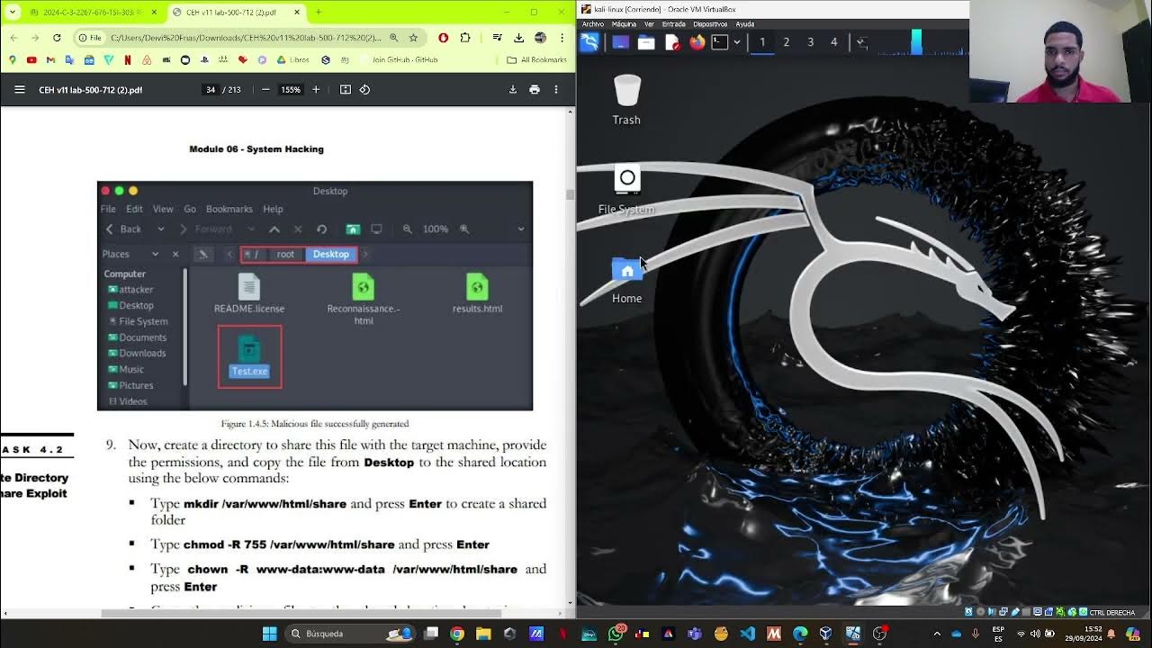 1.4: Exploit Client-Side Vulnerabilities and Establish a VNC Session. (Página 528) - YouTube