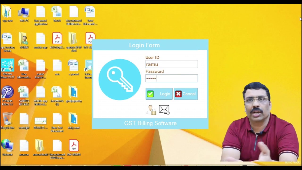 Log in panel Raintech POS billing software 2020 - YouTube