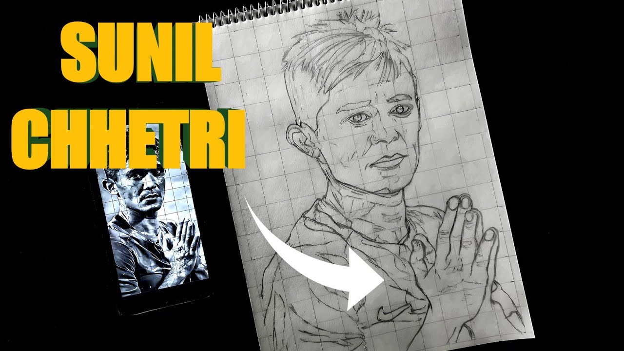 Sunil Chhetri Drawing | Easy Drawing Using Grid | How to Draw Grid ...