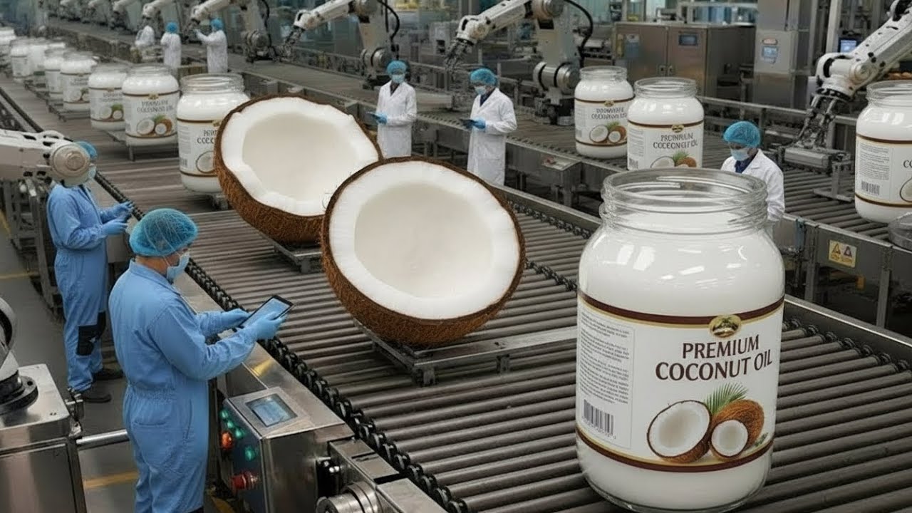 Inside a Modern Refined Coconut Oil Factory: How Fresh Coconuts Become ...