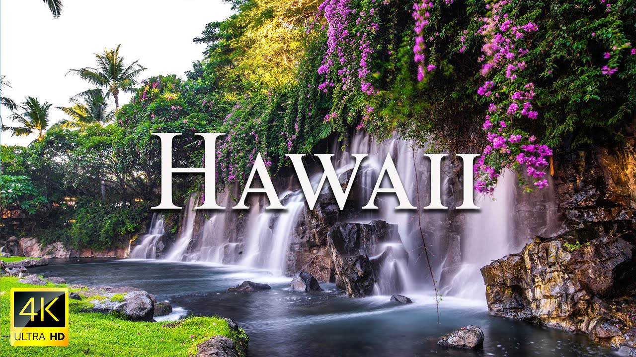 FLYING OVER HAWAII - Relaxing drone movie with surrounding nature in 4K ...