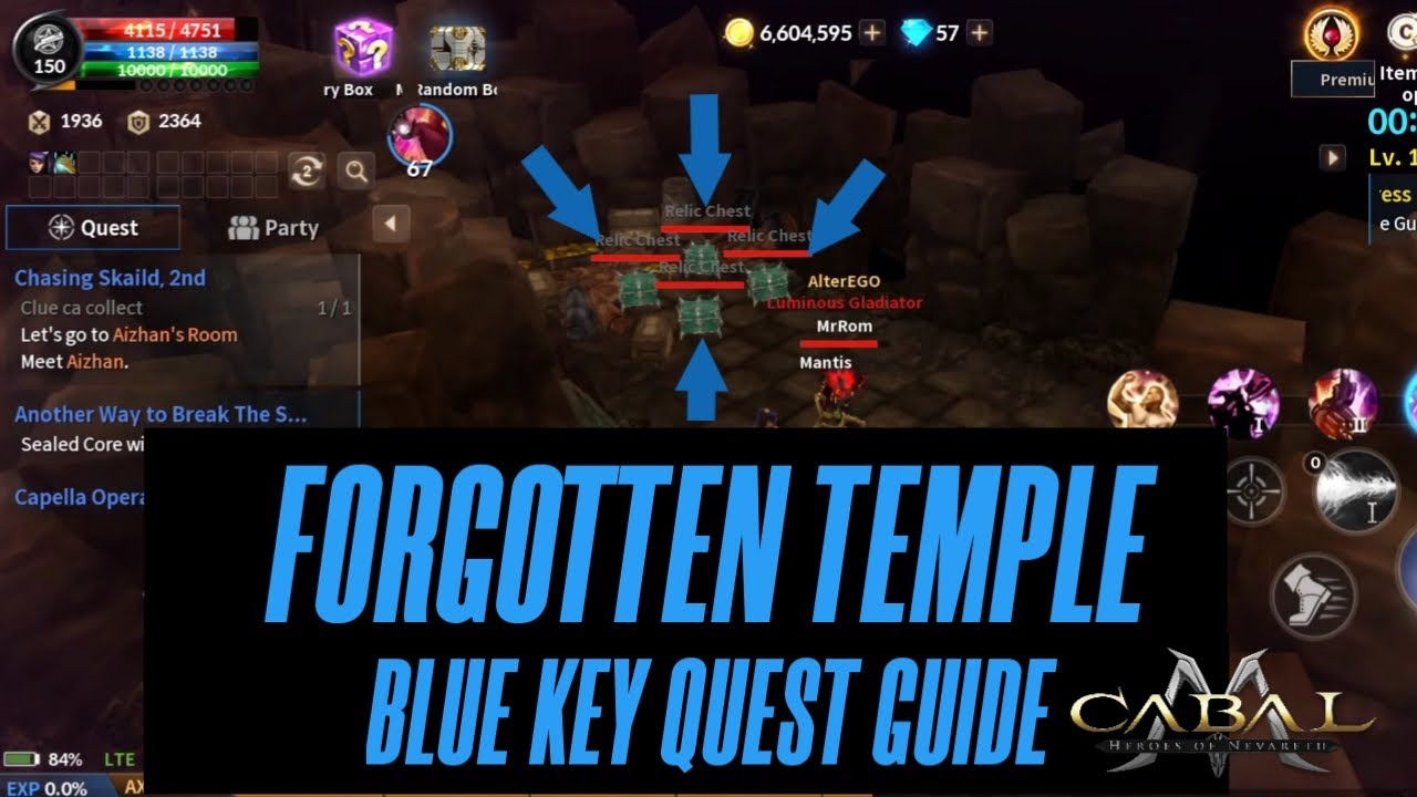 Cabal Mobile | Forgotten Temple(FT1)| Blue Key Quest Guide. - YouTube