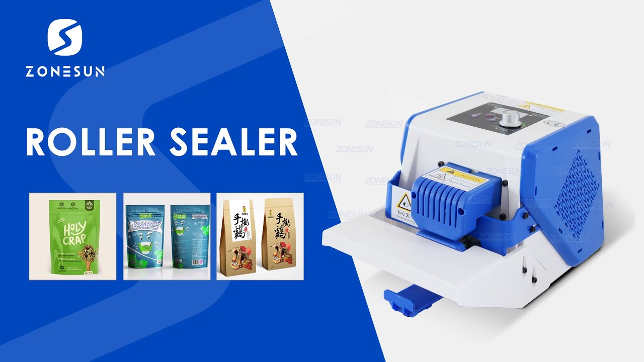 ZONESUN Portable Bag Sealer Roller Sealing Machine Aluminum Foil ...