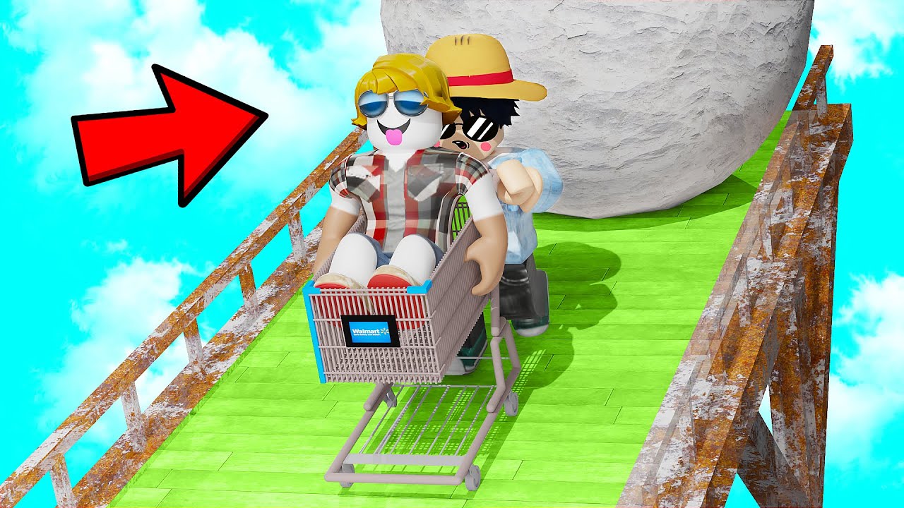 ROBLOX: PUSH THE SHOPPING CART CHALLENGE with CHOP & BOB - YouTube