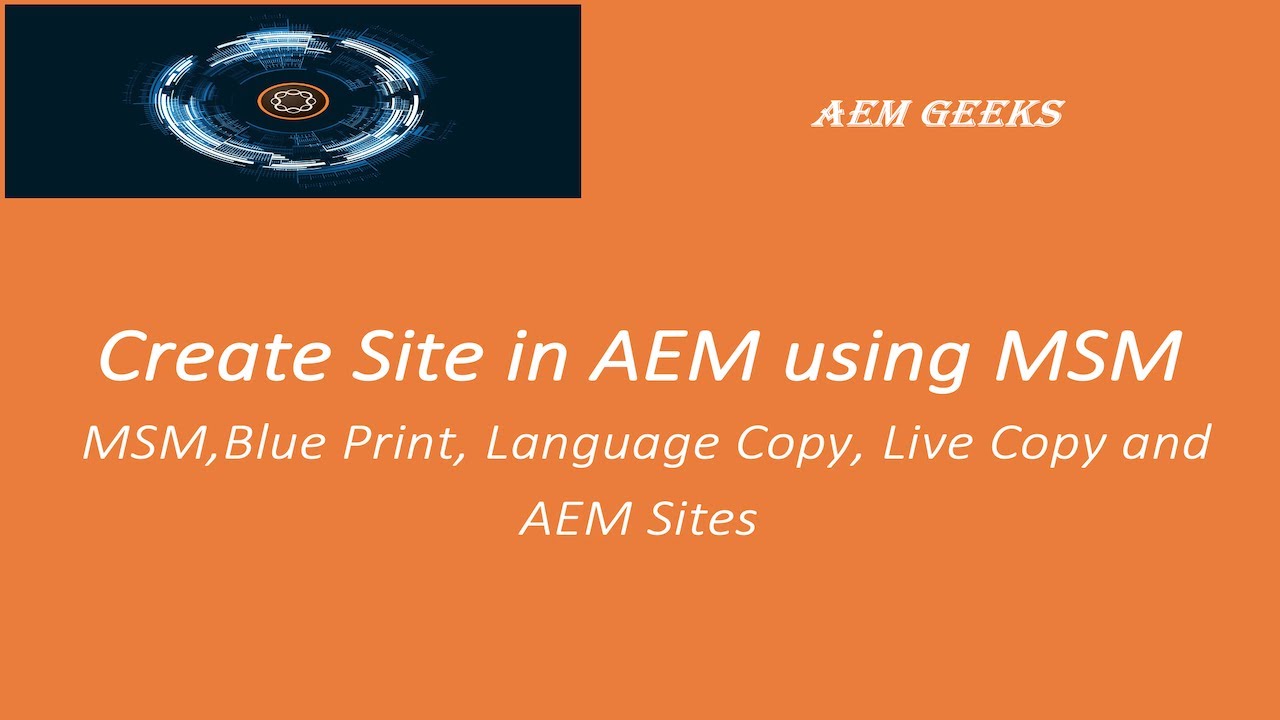 AEM Tutorial #24 | Create Site using MSM | Blue Print, Language Copy ...