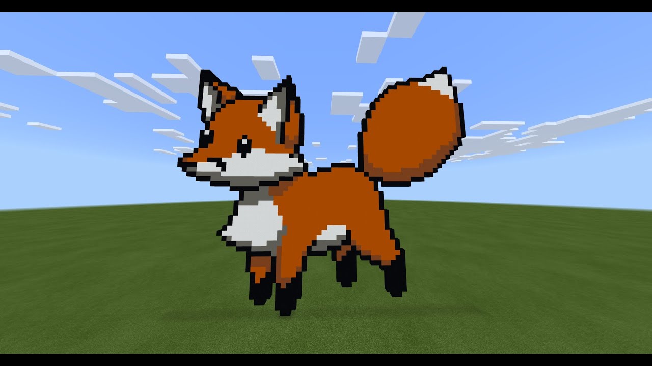 Pixel Art: How To Build A Fox In Minecraft - YouTube