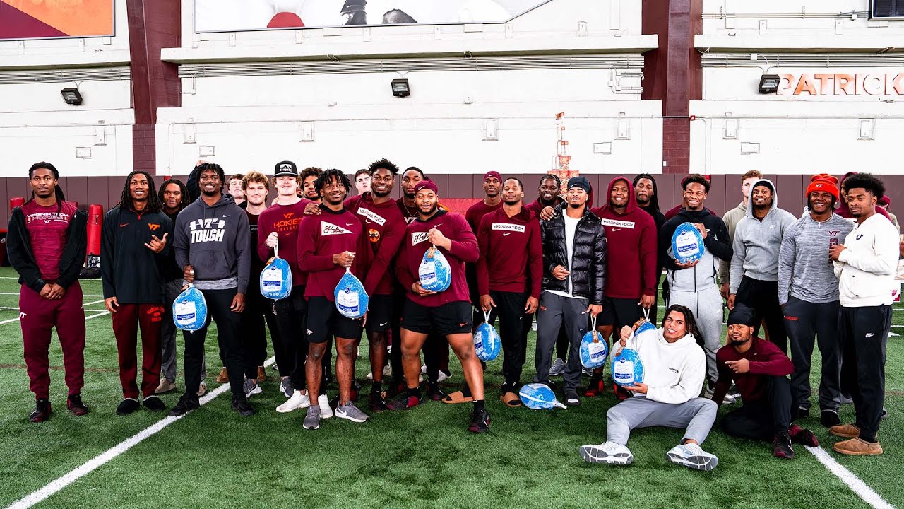 Virginia Tech football gives back with 2024 Touchdown for Turkeys - YouTube