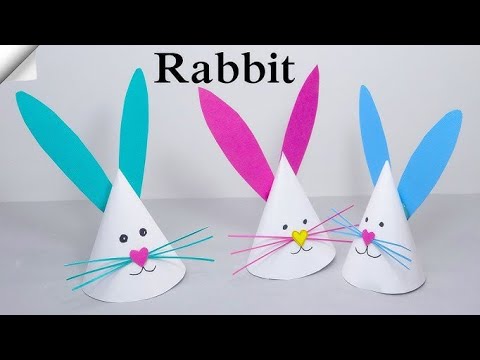paper cone rabbit || paper craft ideas || crafter_mantasha - YouTube
