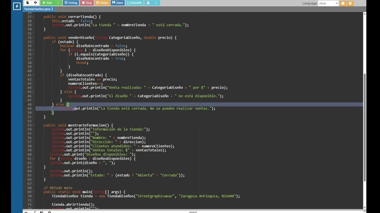Actividad Ejercicios POO | Tienda De diseños | - YouTube