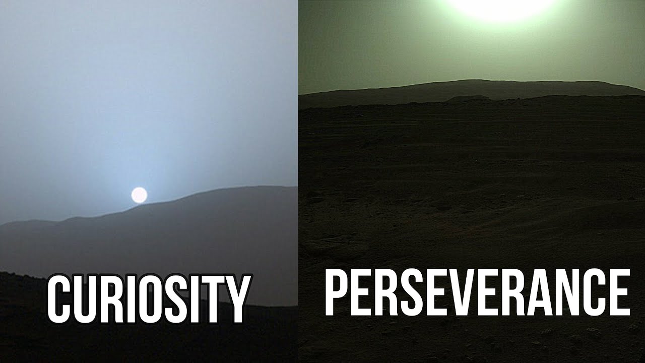 Perseverance Rover Vs Curiosity Rover Captured Sunset On Mars - YouTube
