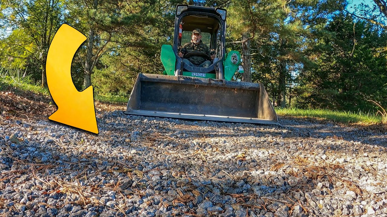 Gravel Driveway Leveling Skid Steer - Bobcat Drainage Issues - YouTube