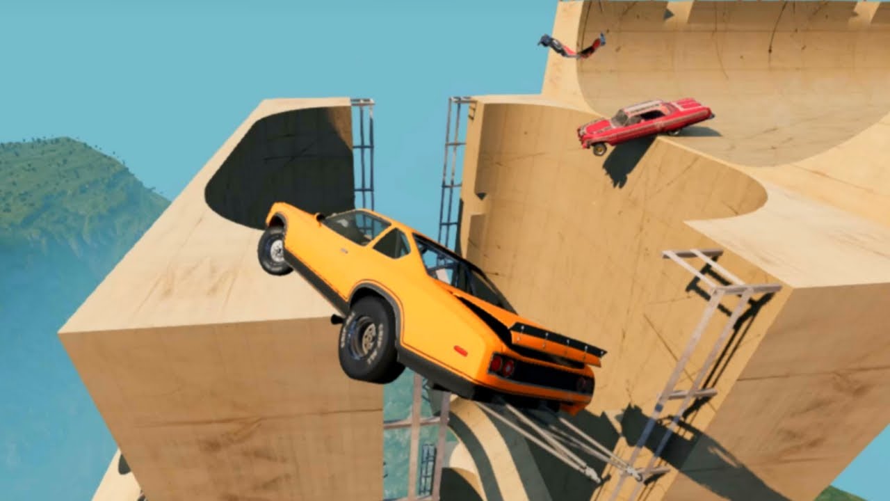 Fly From Mega Ramp Car Crushes Edition ӏ BeamNG Drive Game - YouTube
