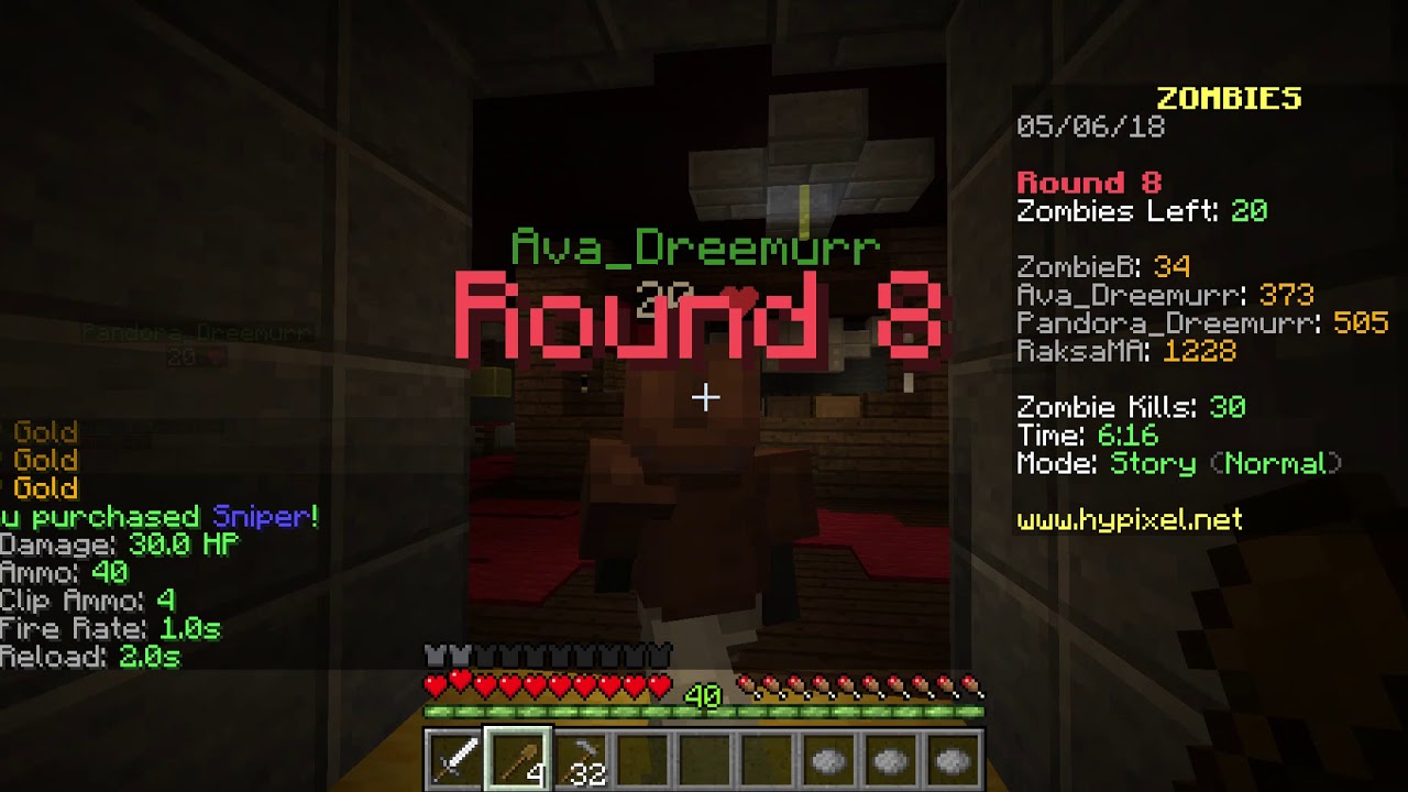 Minecraft Hypixel Zombies #3 We made it to Round 12! - YouTube