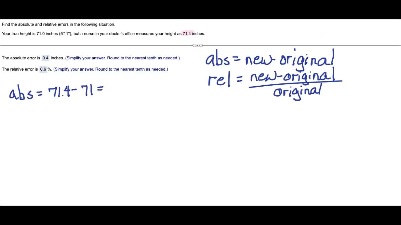 absolute/relative error problem - YouTube