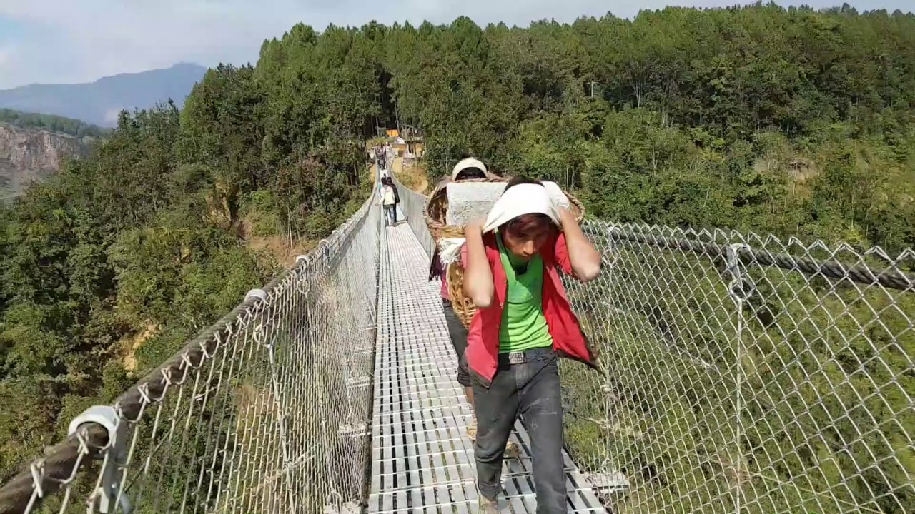 Longest suspension bridge of Nepal (Kushma to Mudkuaa) - YouTube