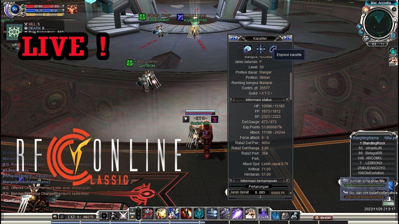 LIVE 🔴 ACCRETIA WAR ,BERTAHAN MELAWAN CORA DAN BELLATO - RISING FORCE ...