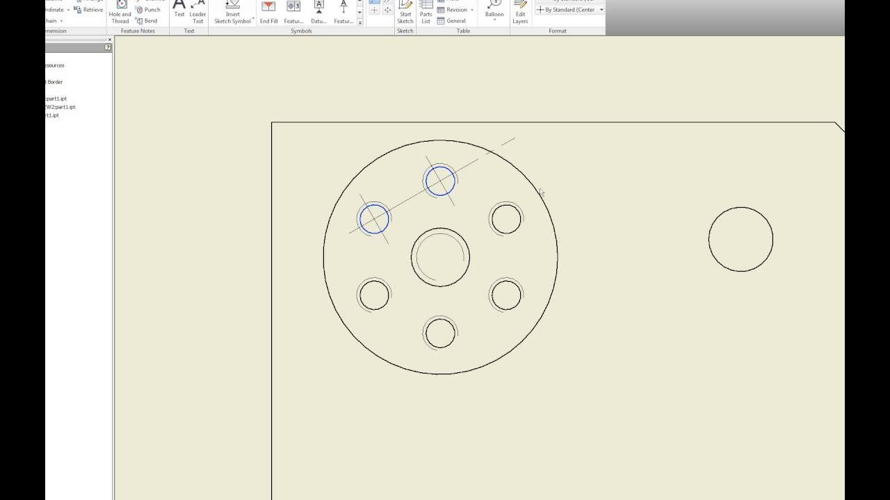UNI2004: Inventor - Drawing: Annotate Centerlines and Center Marks ...