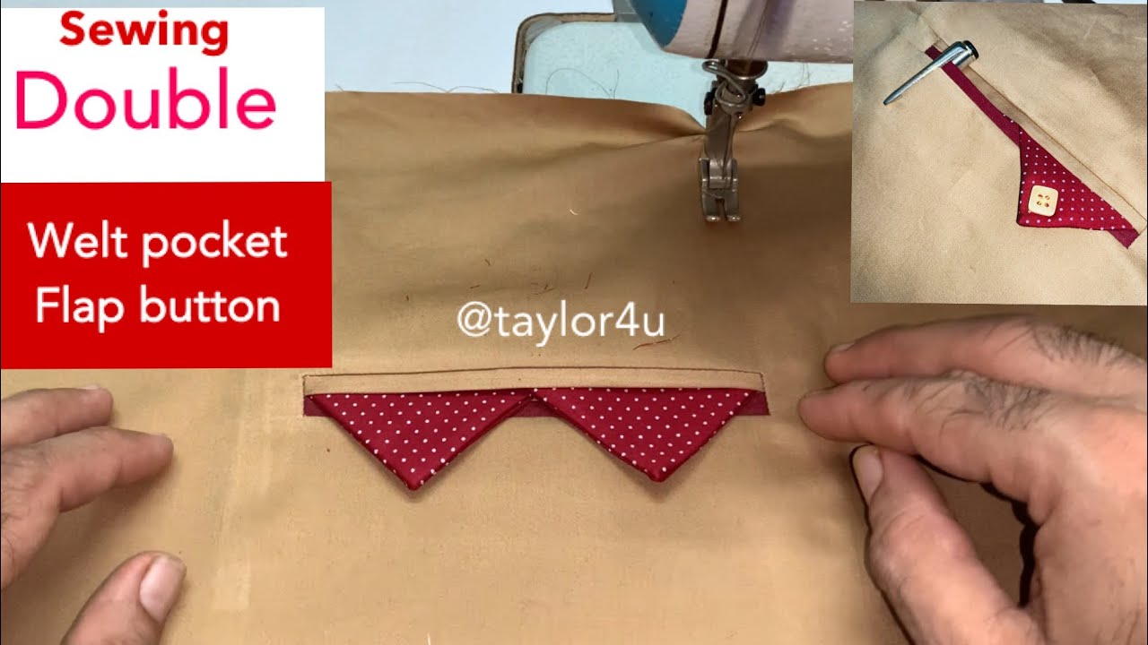 How to sew Double Flap Welt Pocket | double welt pocket design - YouTube