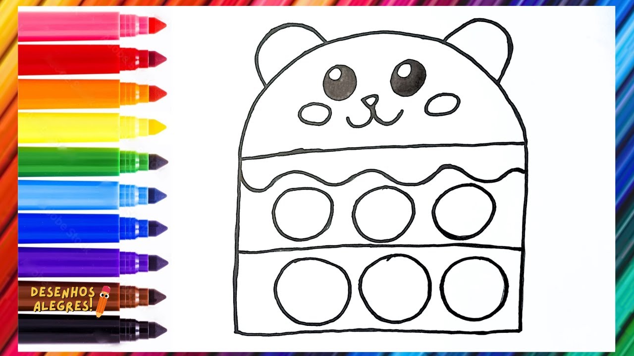 Desenhar e Colorir Ursinho POPIT 🧸🧸🧸 Desenhos para Crianças - YouTube