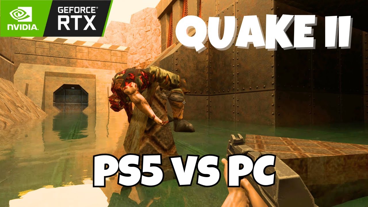 QUAKE II - PS5 Enhanced vs PC RTX Remaster - YouTube