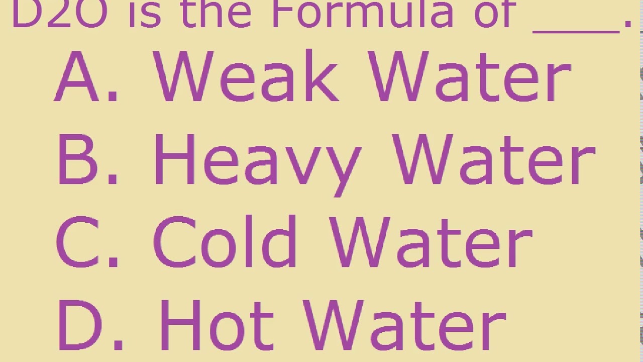 D2O is the Formula of _______. - YouTube