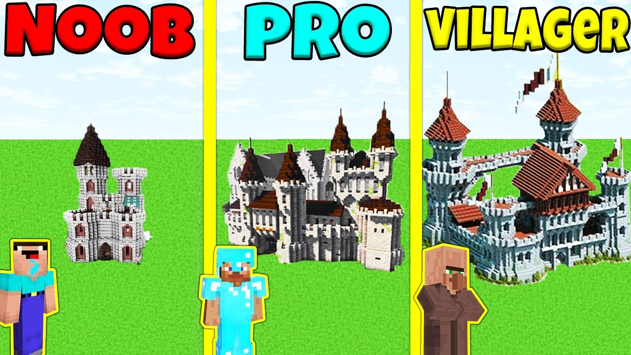 Minecraft Battle: NOOB vs PRO vs VILLAGER: MEDIEVAL CASTLE BUILD CHALLENGE / Animation - YouTube