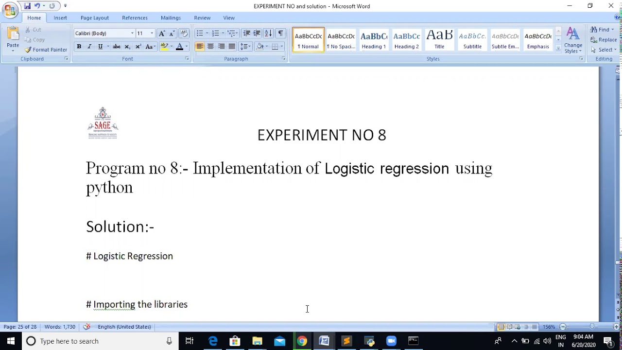 Implementation of logistic regression using Python. - YouTube