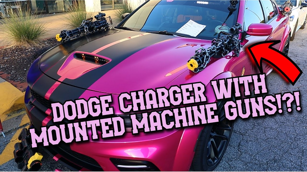 This Dodge Charger at Car Meet Was INSANE!! Mounted MACHINE GUNS!! Tons ...