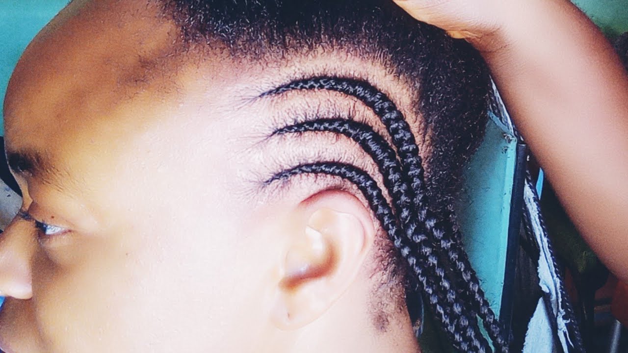 Learn how to plait Etisalat Ghana braids/Straight back, very detailed ...