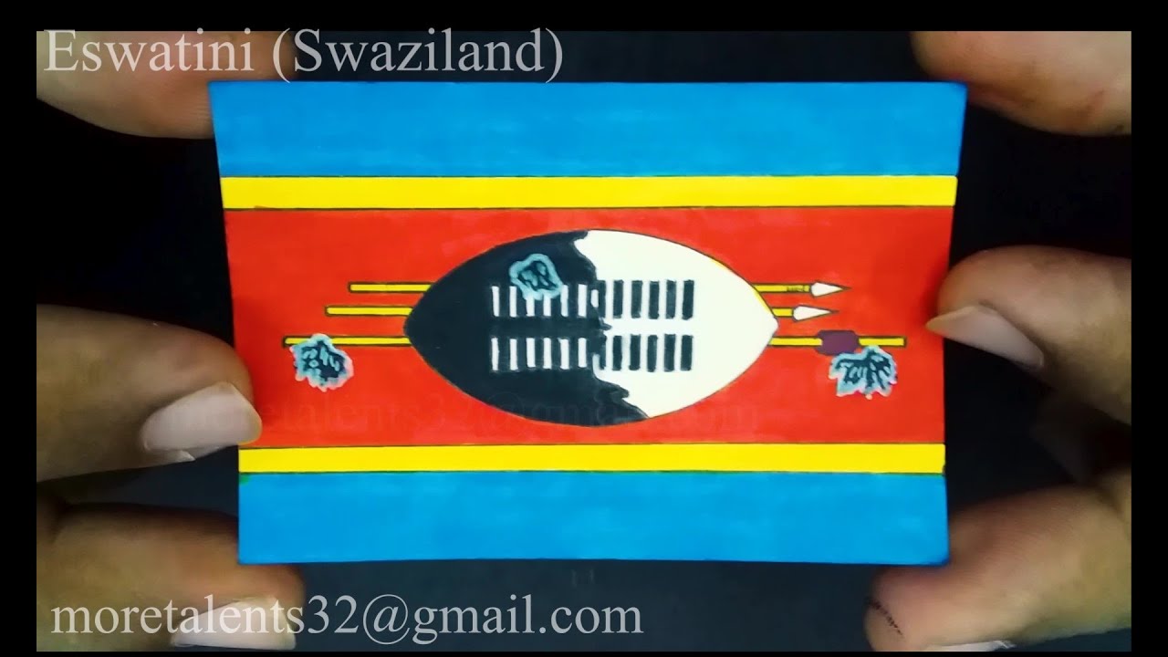 Draw Eswatini Swaziland Flag while Anthem National - YouTube