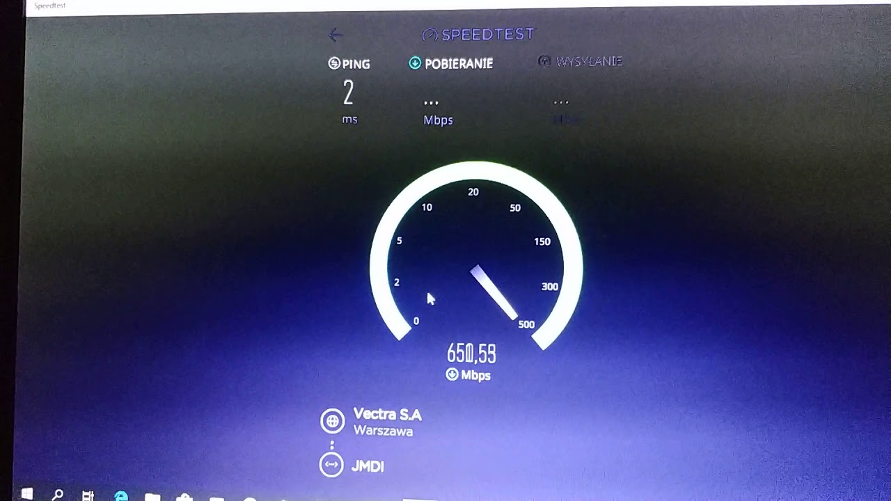Test speed JMDI 600 megabitow - YouTube