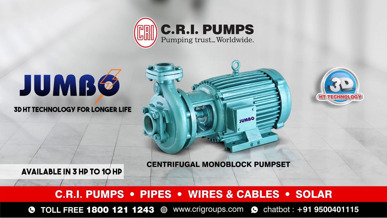 Introducing the Jumbo Monoblock Centrifugal Pump with 3D HT Technology | C.R.I. Pumps - YouTube