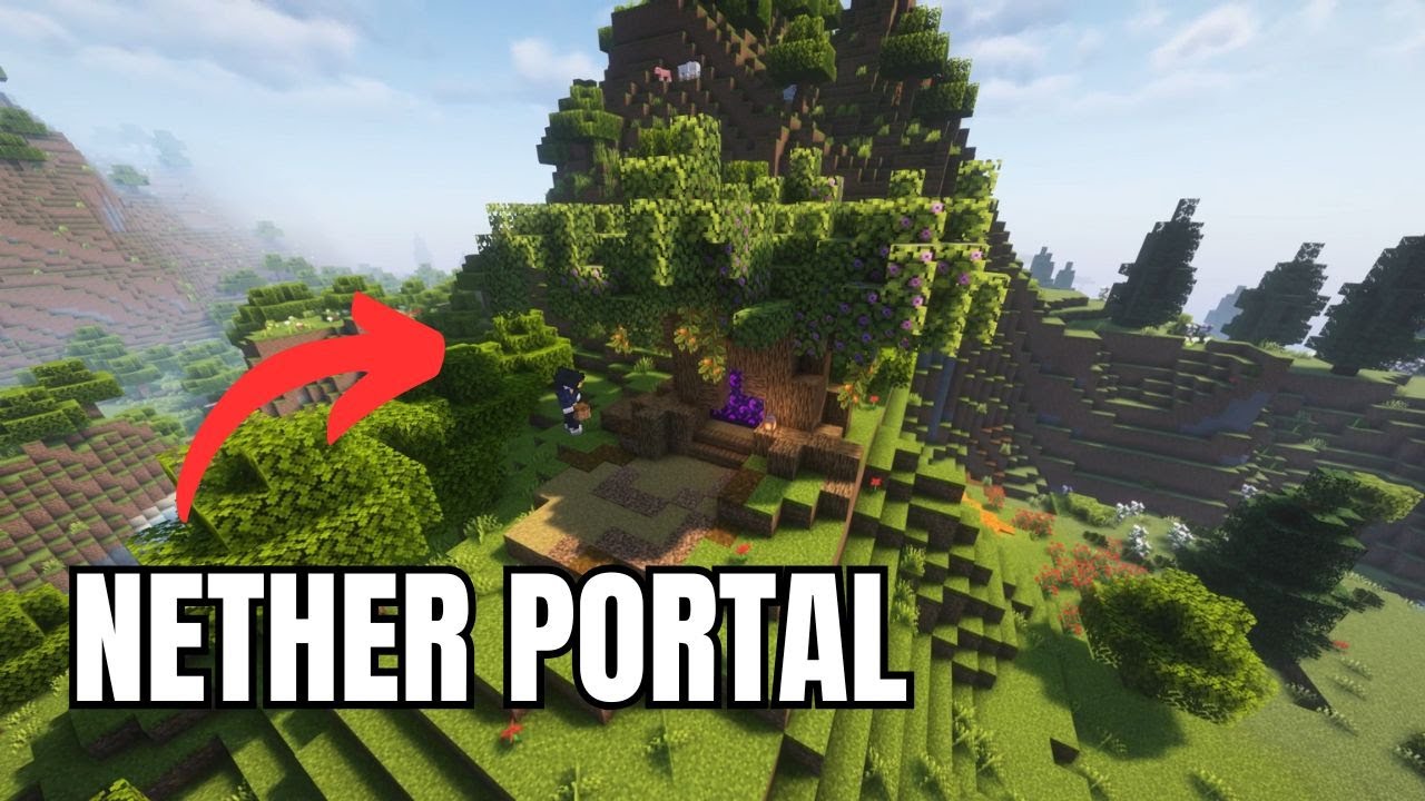 How to make a Nether Portal Tree | Minecraft Simple Buildings #8 - YouTube