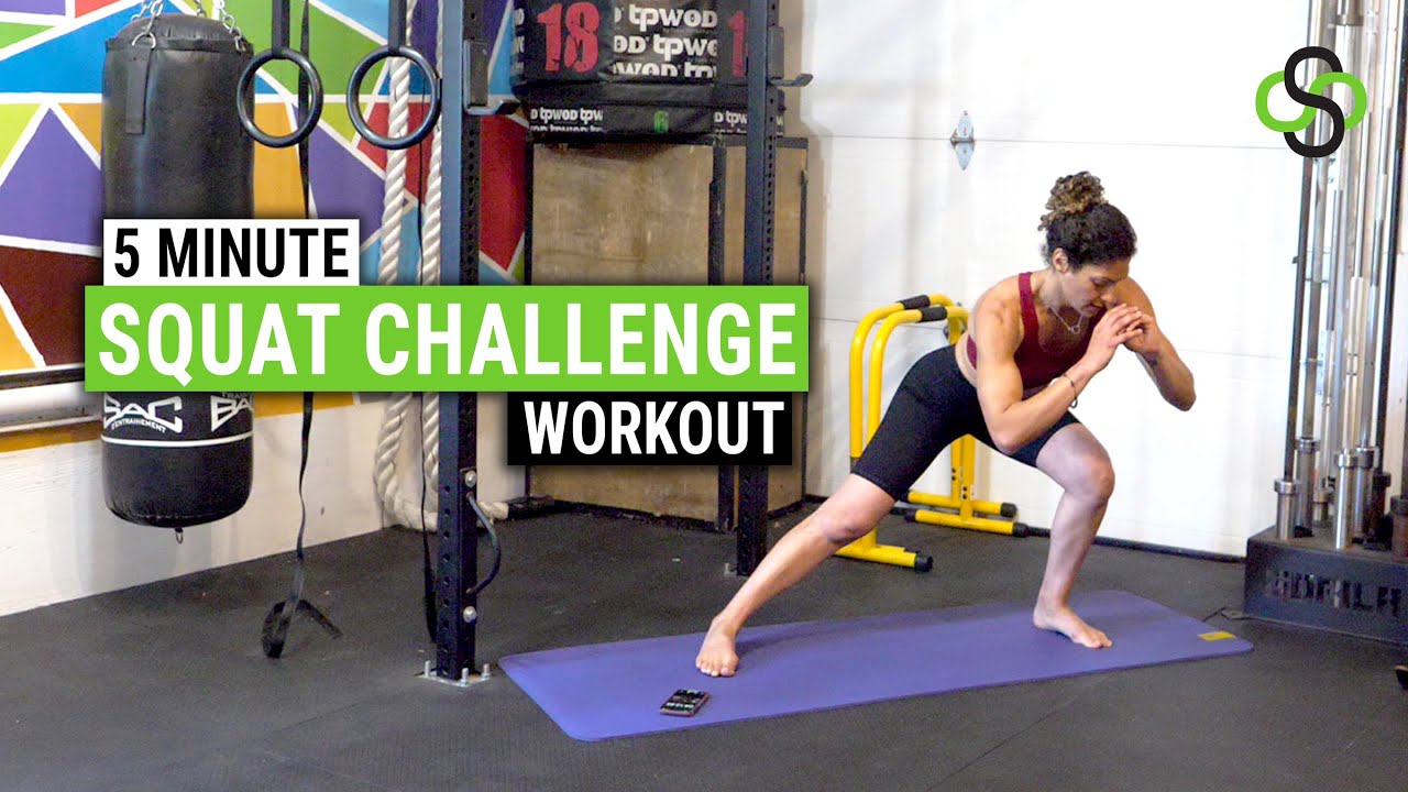 5 MINUTE SQUAT CHALLENGE NO STOP WORKOUT [No Equipment at Home Workout ...