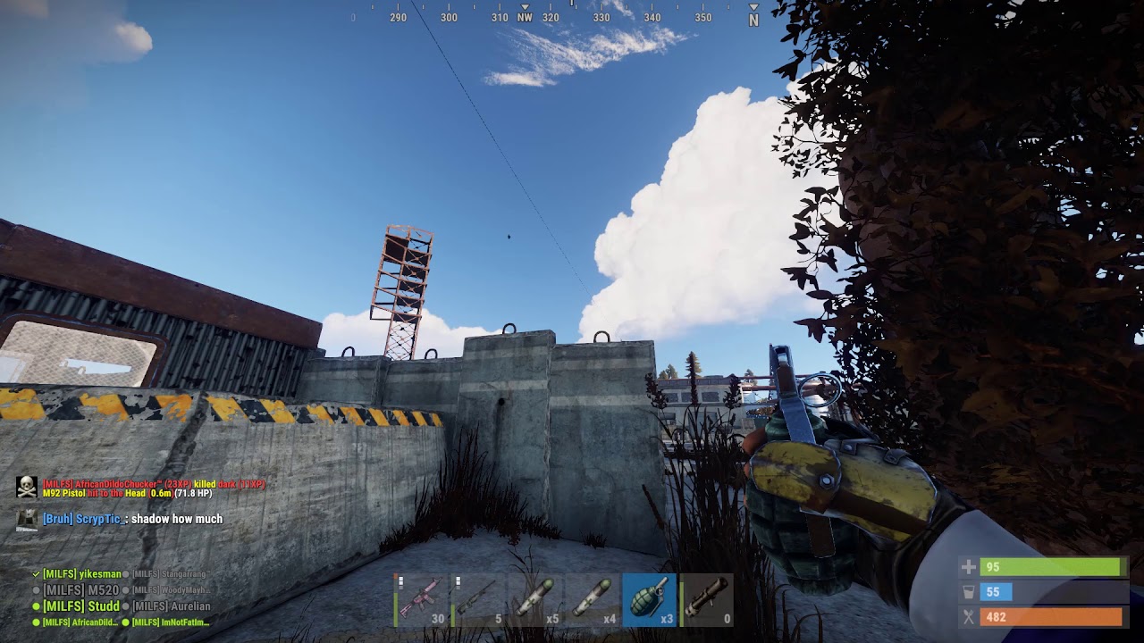 Rust - Blowing up Bradley with a F1 grenade. - YouTube