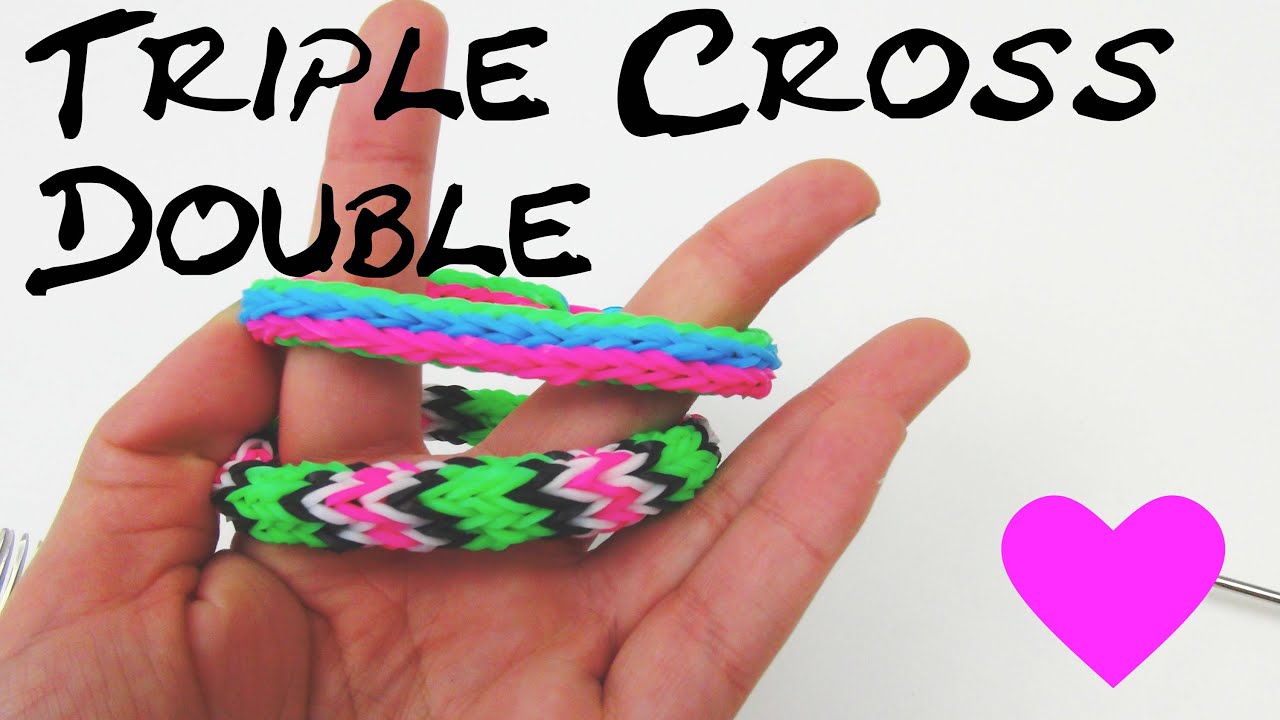 Loom Bandz Triple Cross Double Anleitung deutsch Tutorial | How To make ...