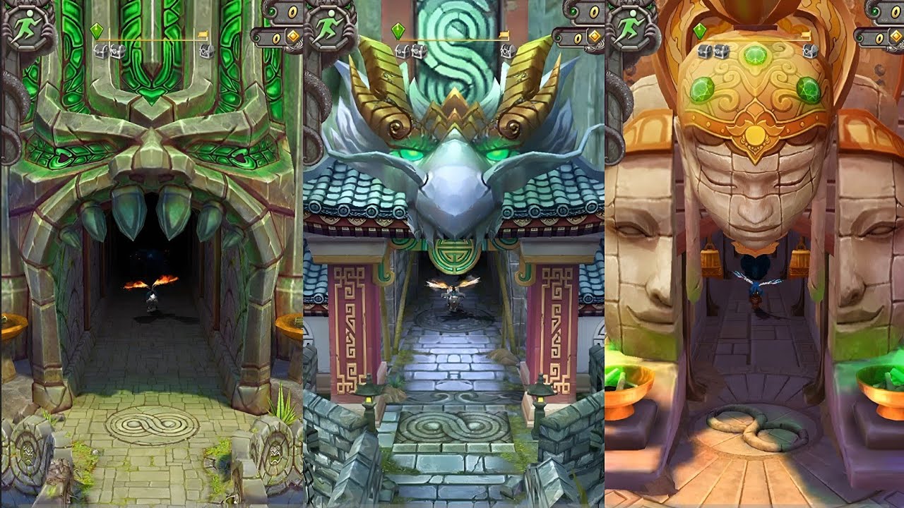 Temple Run 2 Chinese Sky Dome V/s Great Wall V/s Dunhuang Map - YouTube