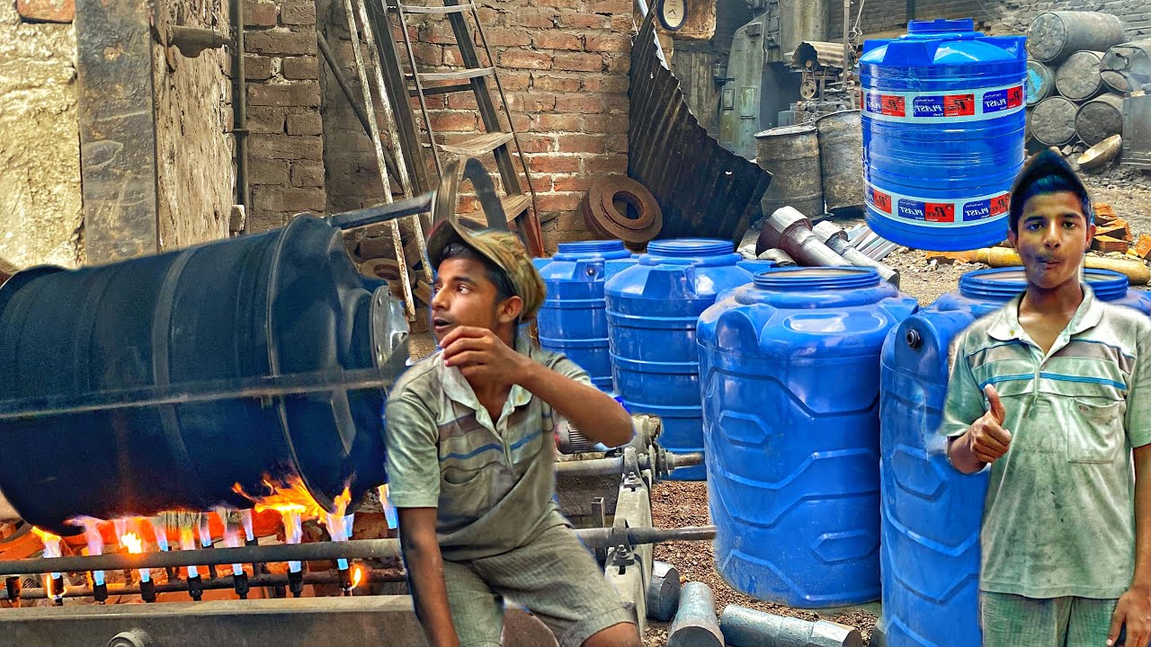 Production of Plastic Water Tank with Primitive technology in factory ...