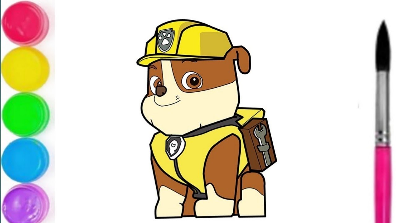 How to Draw Rubble From Paw Patrol||Easy Drawing Painting and coloring ...